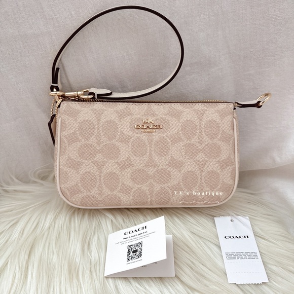 Coach | Bags | Nwt Coach Nolita 9 In Signature Canvas Gold Sand Chalk ...